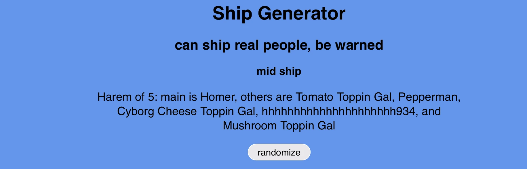 randomly generated ships: | Fandom
