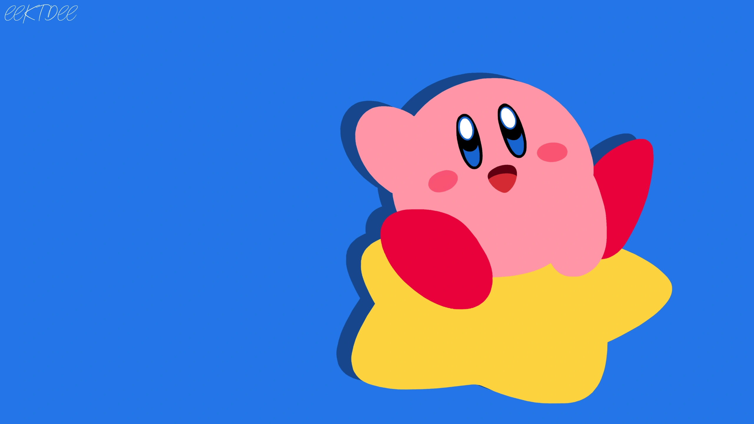 Made a Minimalistic wallpaper of Kirby and the Warp star | Fandom