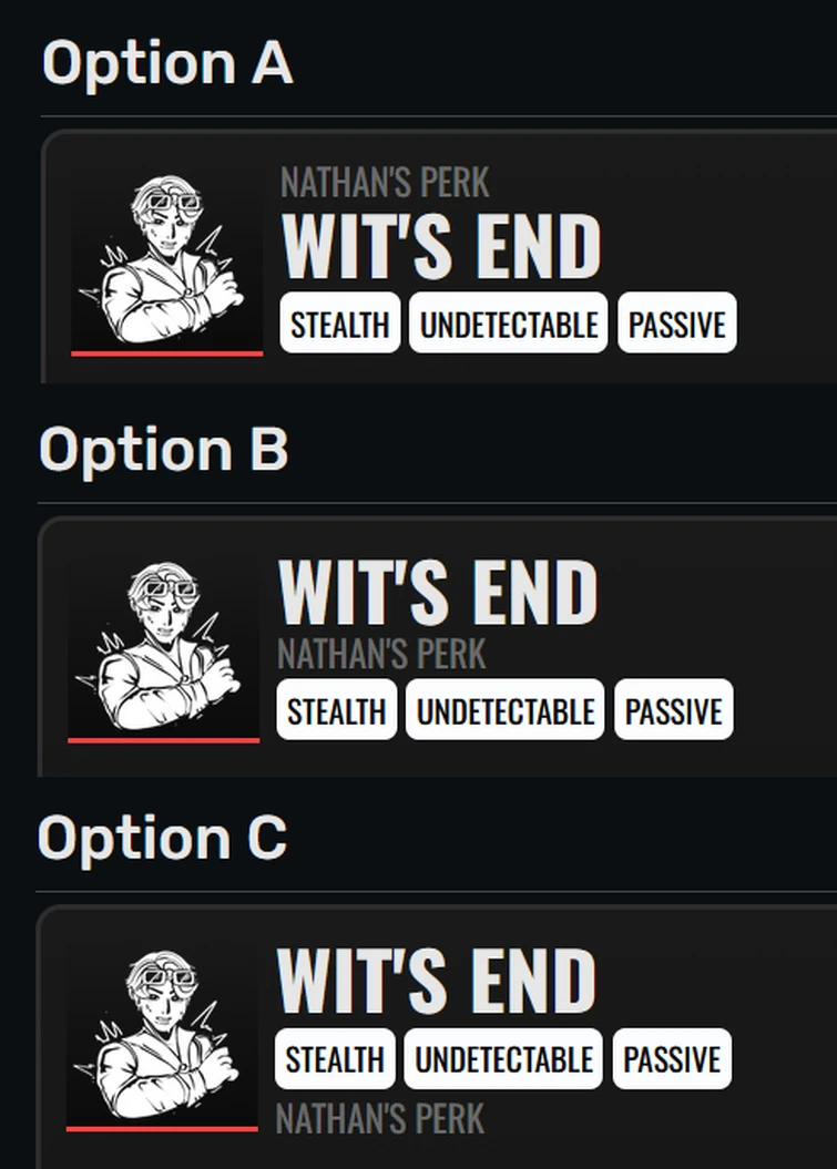 Choose a layout option for perk tags!!!! | Fandom