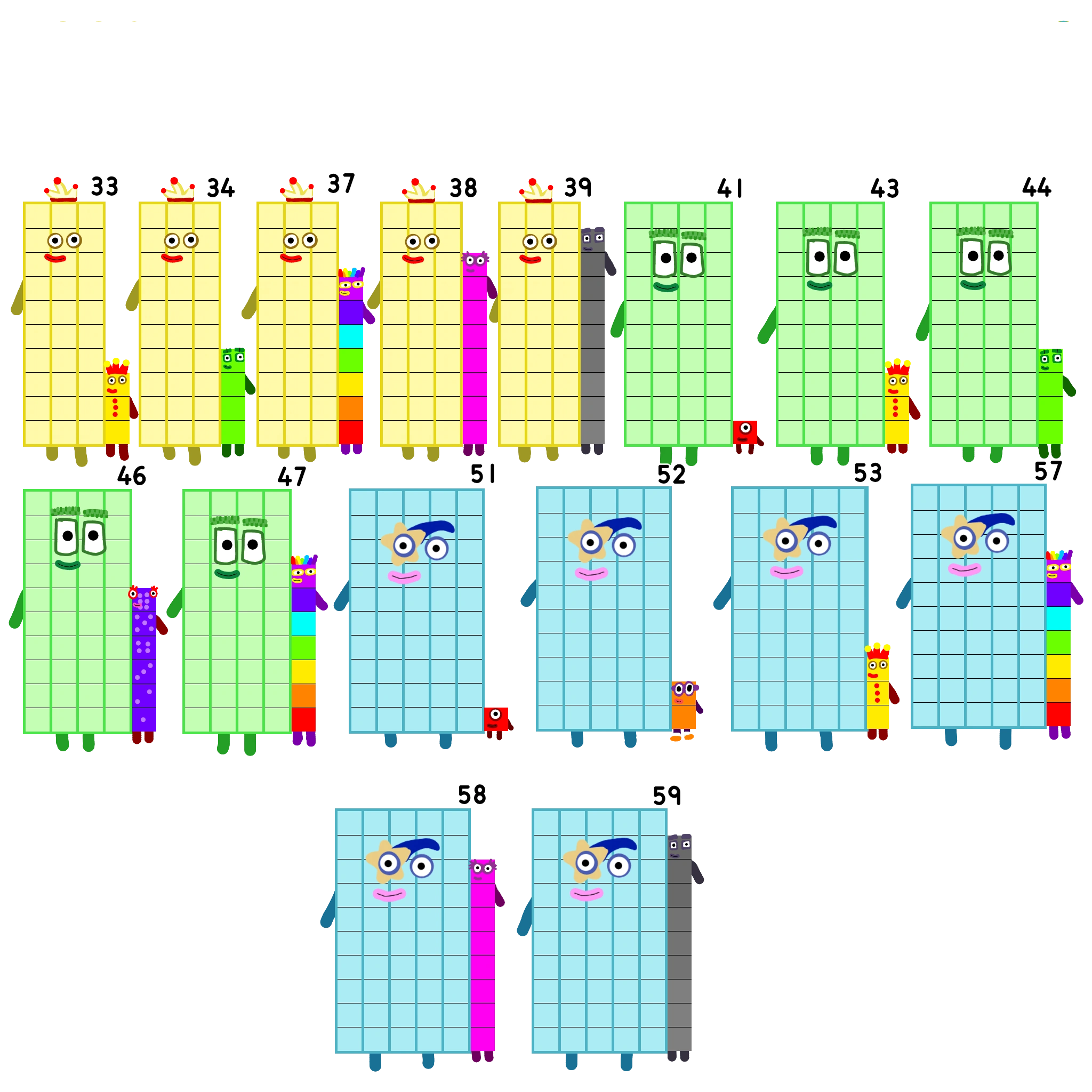 33 to 59 as Compound Numberblocks | Fandom