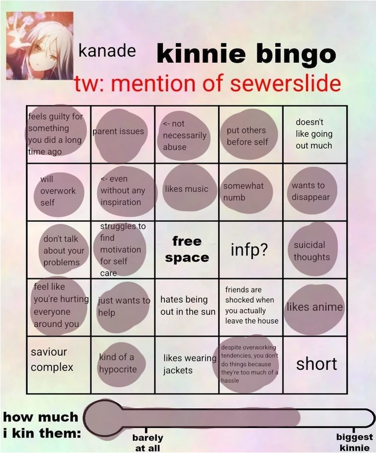 Doing more kinnie bingos! | Fandom
