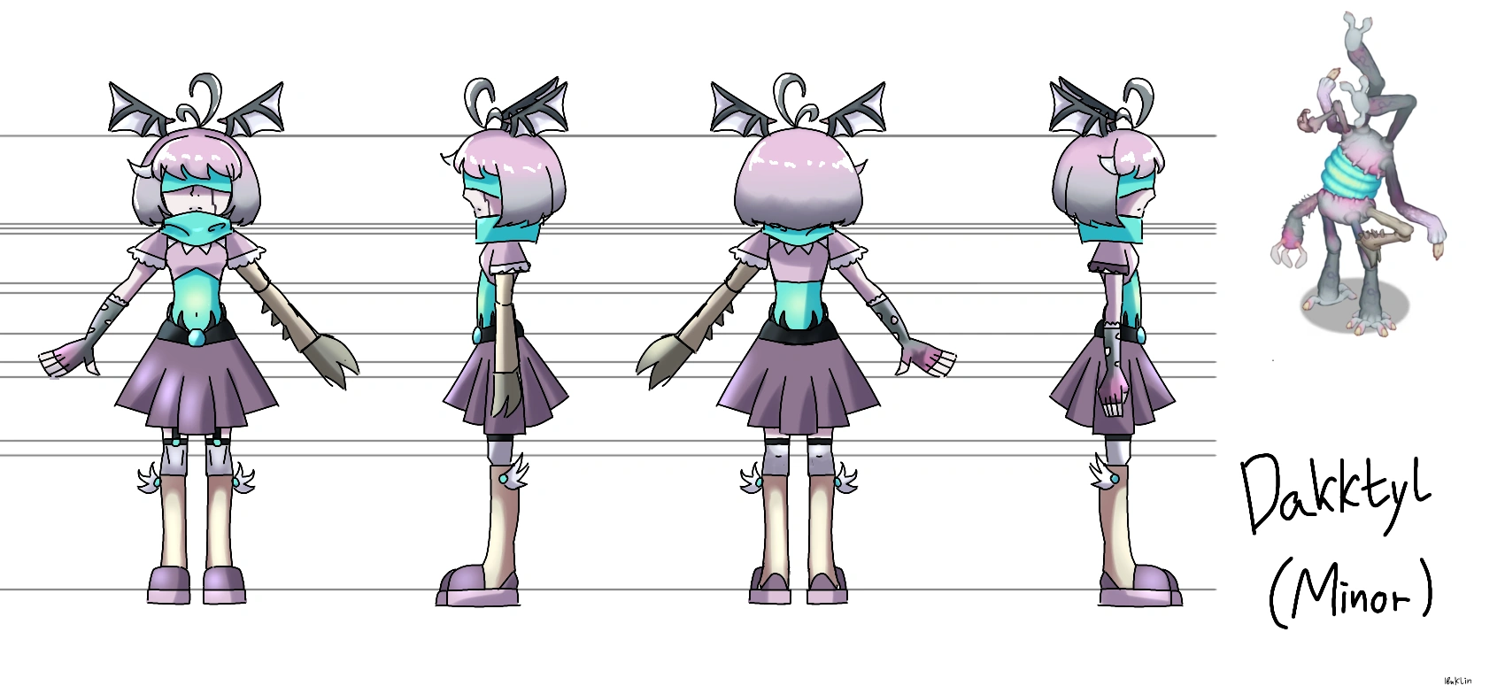 Dakktyl (Minor) anime style concept art (Addition to the previous post ...