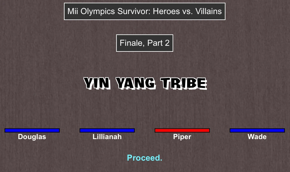 Mii Olympics Survivor: Heroes vs. Villains: Final Immunity Challenge ...