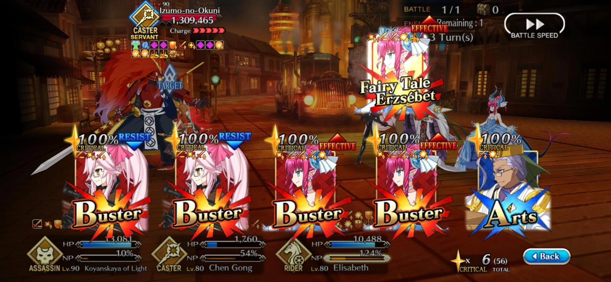 With 3 buster crit and 40ish layers of buff, and you tell me that didn ...