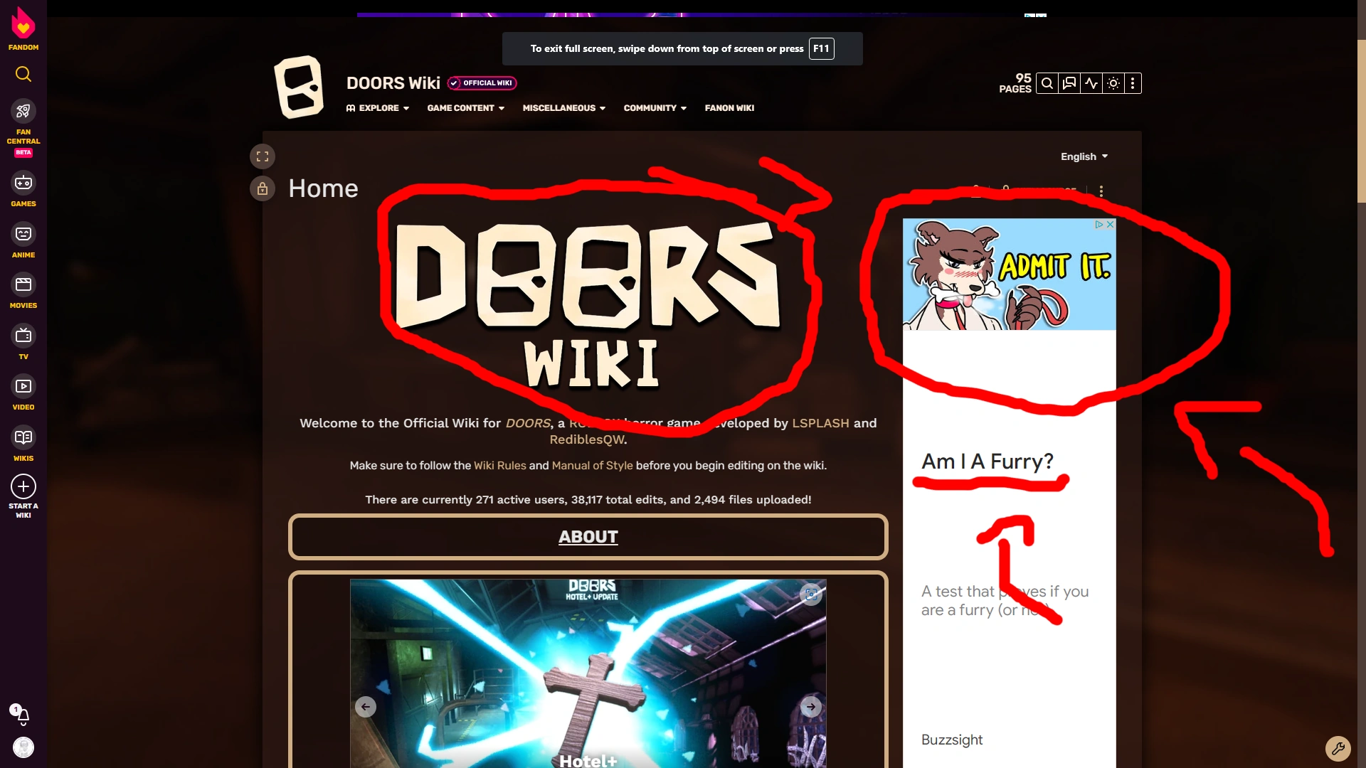 NAH THE DOORS WIKI GOT SOME WEIRD AH ADVERTISEMENTS!!!!!! | Fandom
