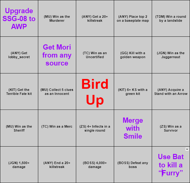 So I made an Item Asylum bingo with various challenges that I'll be ...