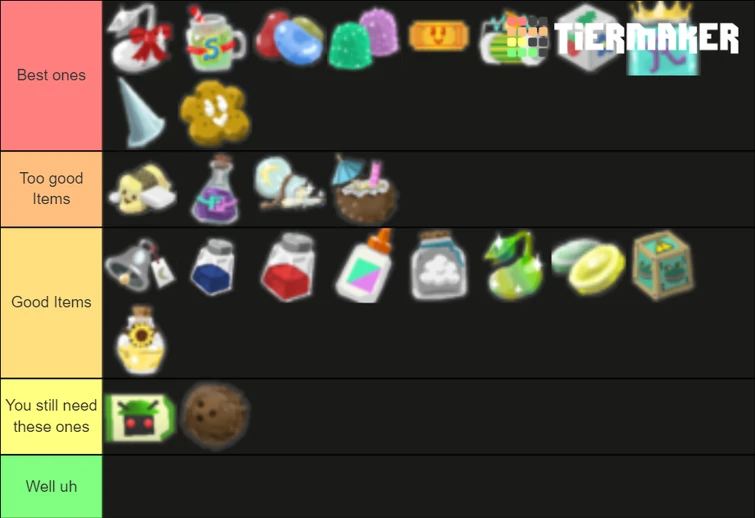My own bee swarm item tier list | Fandom