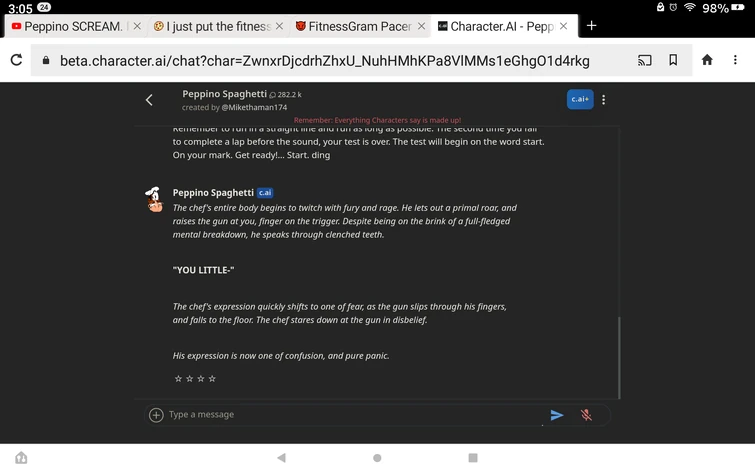 I just put the fitness gram pacer test script XD | Fandom