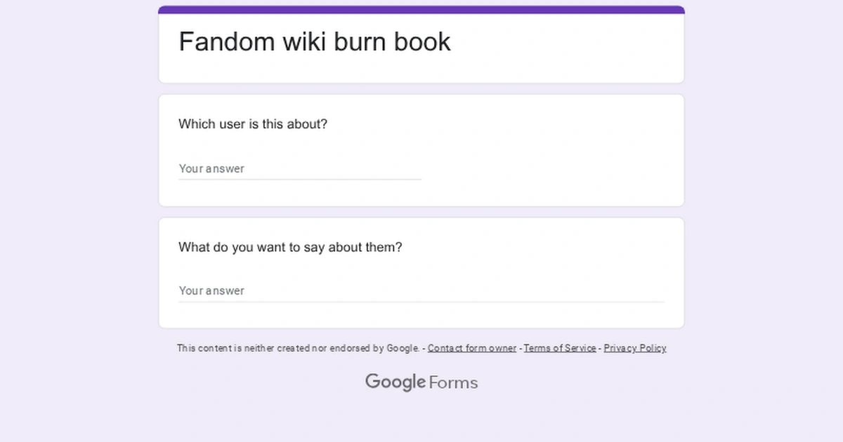 Fandom wiki burn book! | Fandom