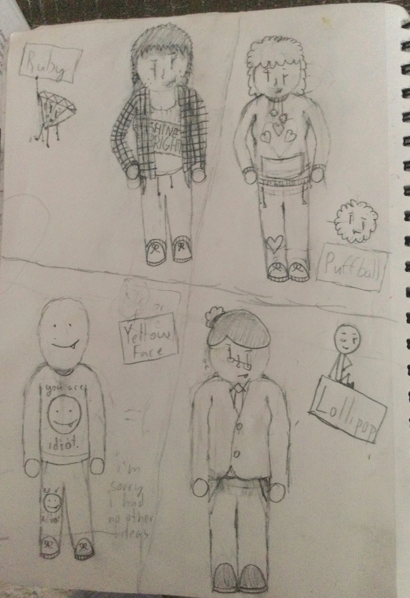 have some more human art since yeah ok (puffball, ruby, yellow face ...