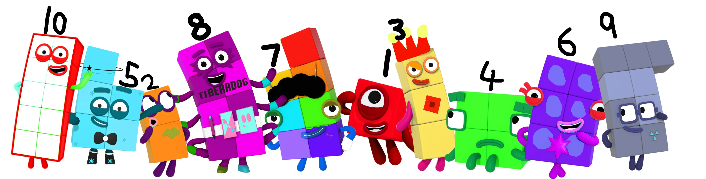 1 - 10 Blocks in Numberfanagram as Official Numberblocks characters ...