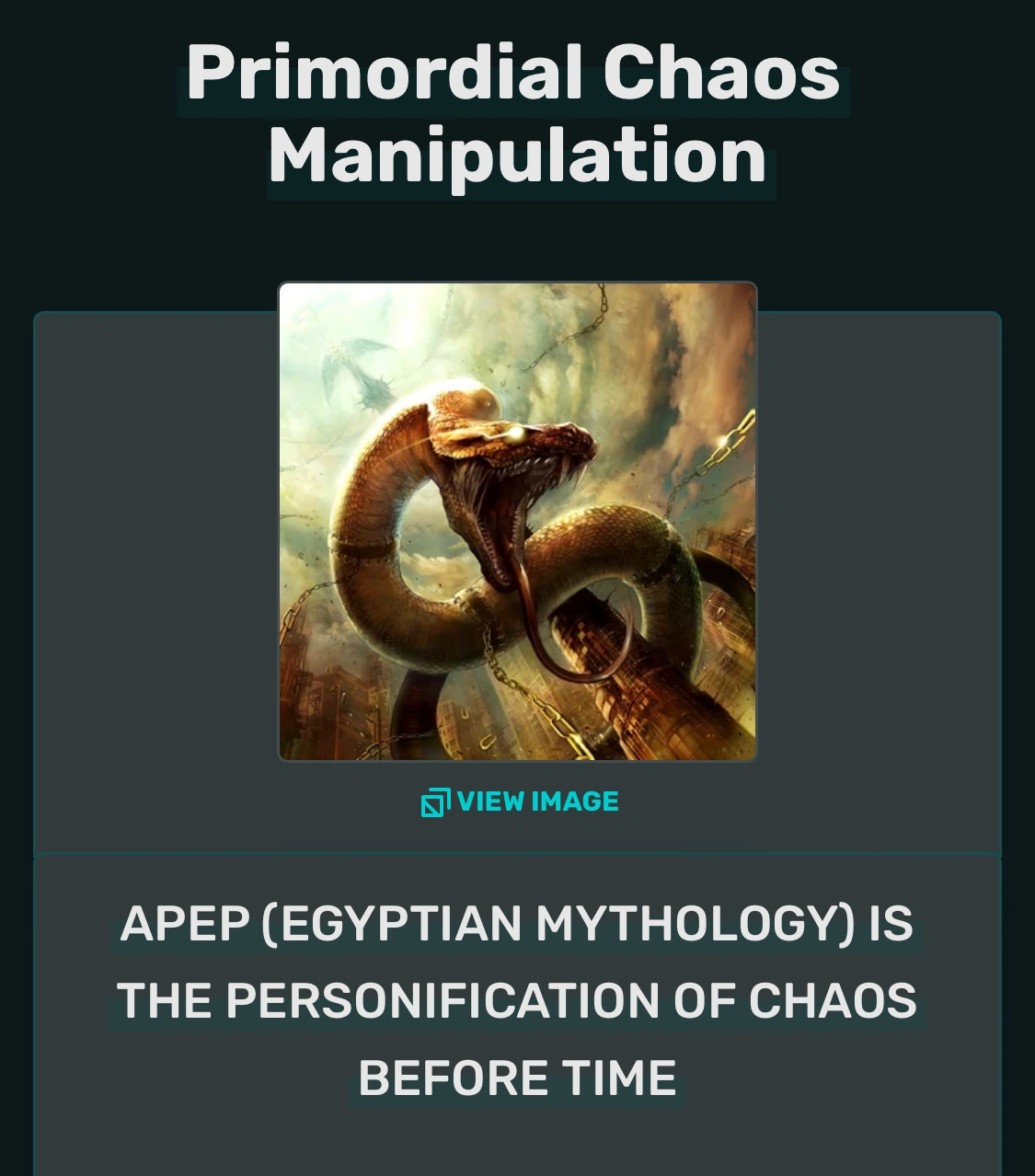 Primordial Chaos Manipulation | Fandom