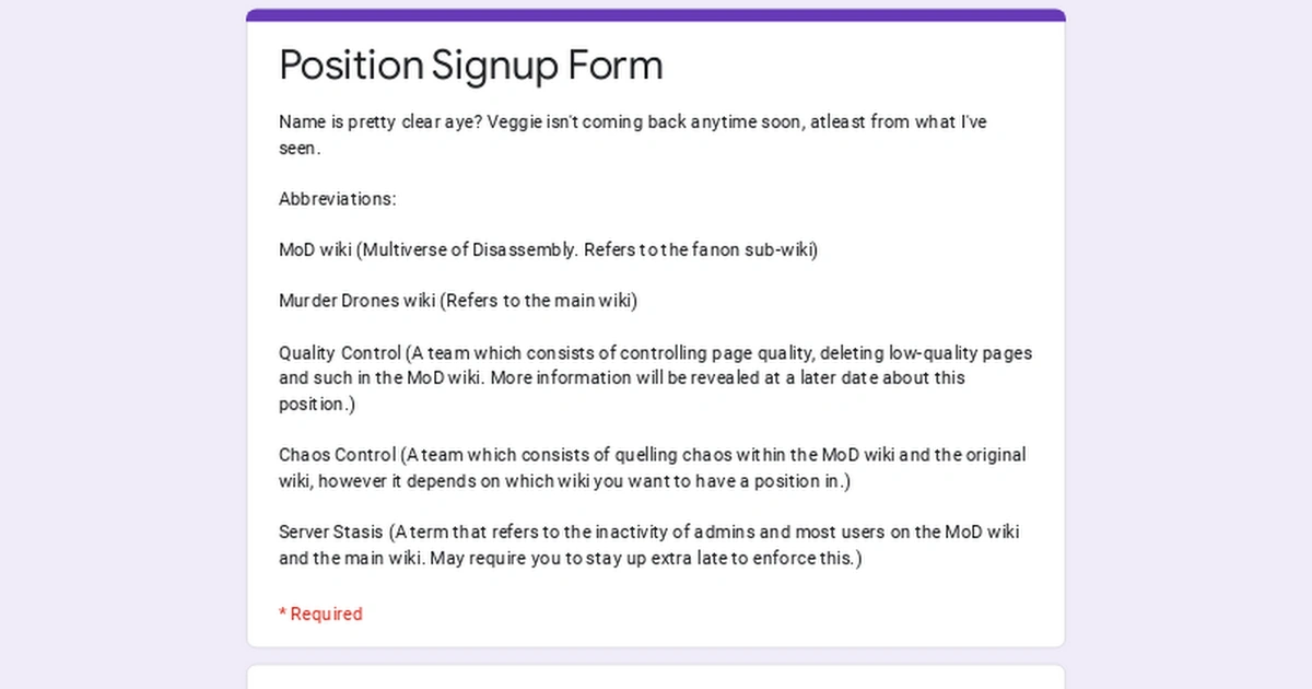 Position Forms | Fandom