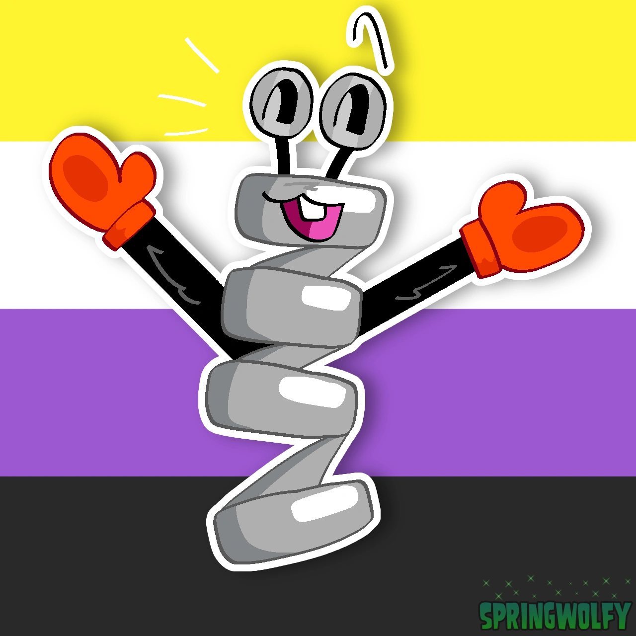 Since VA of Springy confirmed Springy is nonbinary, I drew that hehehe ...
