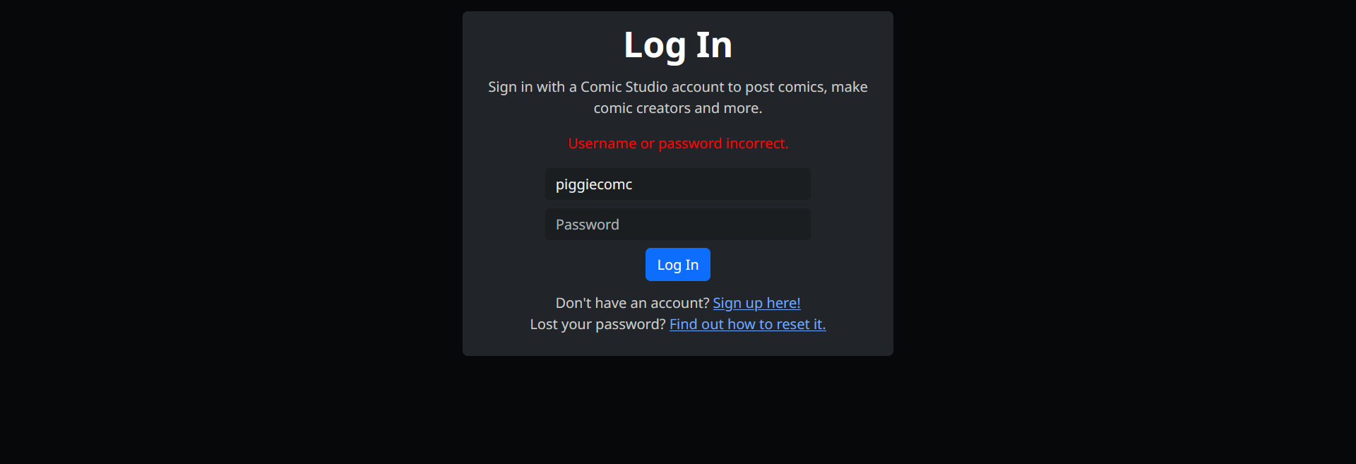 can't login in comic studio let me fucking login damn!!! | Fandom