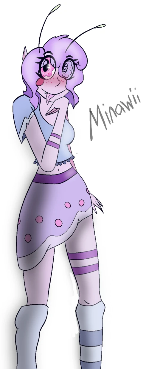 Cos Fan art! A badly shaded human minawii! She is ready to ankle bite ...