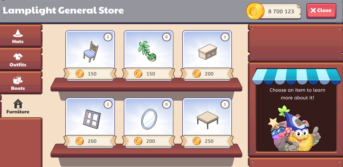 Furniture added back to shop[s] | Fandom