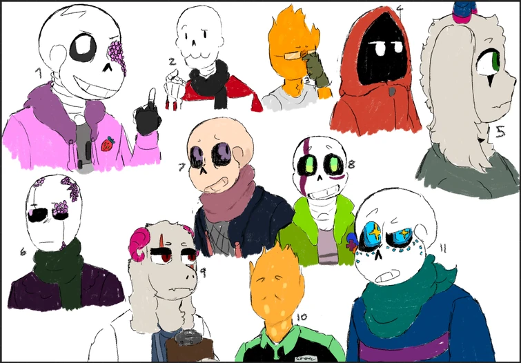 Little doodle of most of the undertale au characters that I made and ...