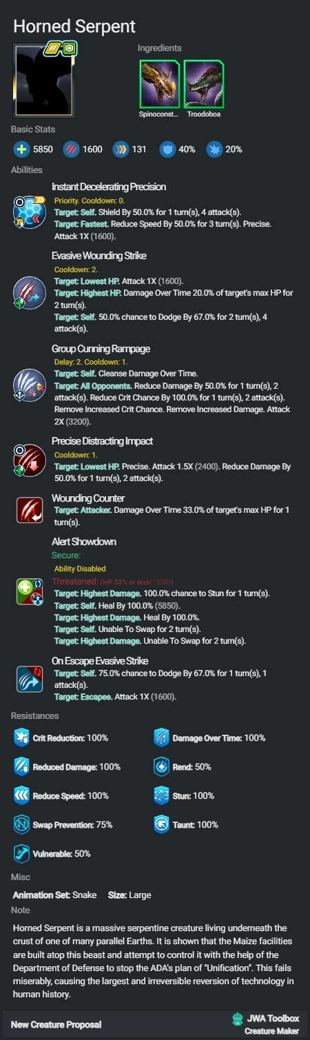 I Made Horned Serpent from "The Monument Mythos" in Paleo.GG | Fandom