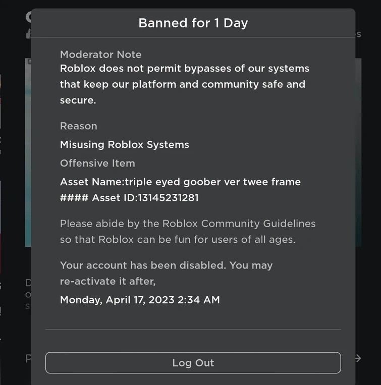 i got banned for this : | Fandom