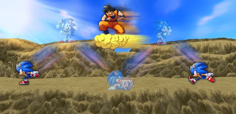 Composite Sonic Vs Composite Goku sprite fan art | Fandom