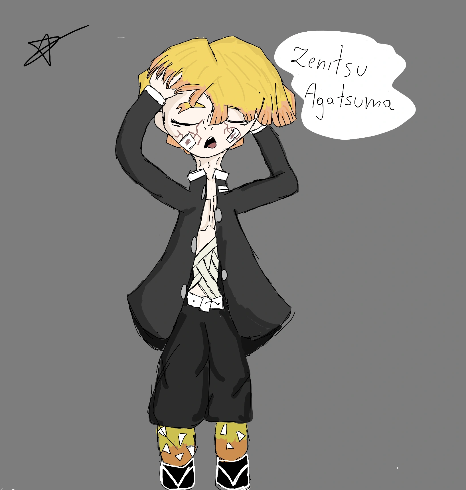 Drawing Zenitsu after watching an infinity castle movie with my friend ...