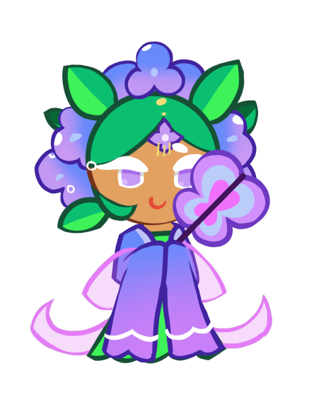 hydrangea cookie in crk style because i was bored and on art block ...