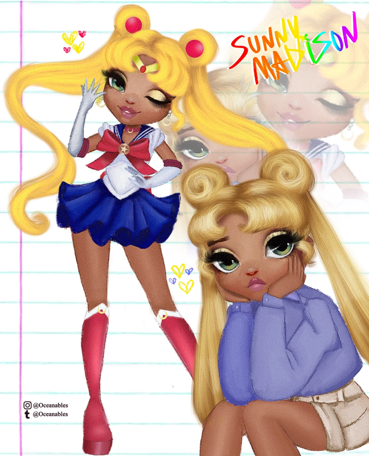 I drew sunny Madison as sailor moon!💙🌙 | Fandom