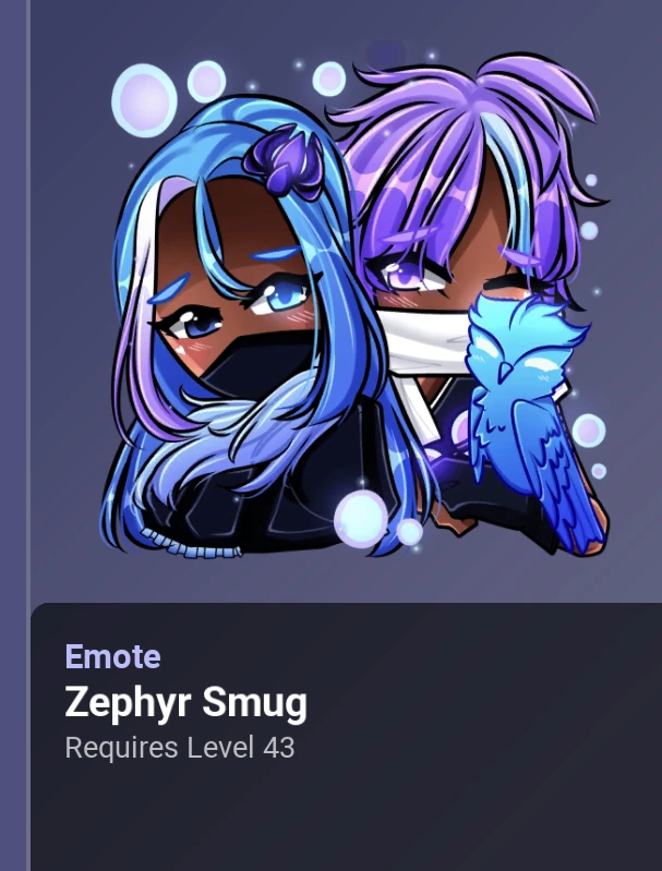 Ah yeas my favorite emote"zephyr smug, the zephyr emote with no zephyr ...