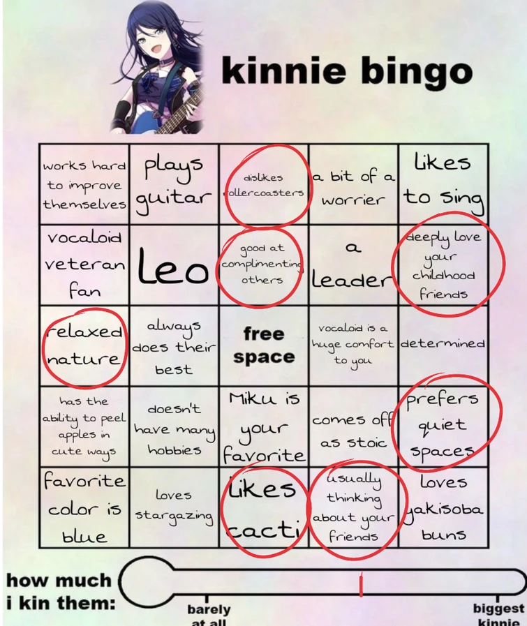 I did a kinnie bingo of every character | Fandom