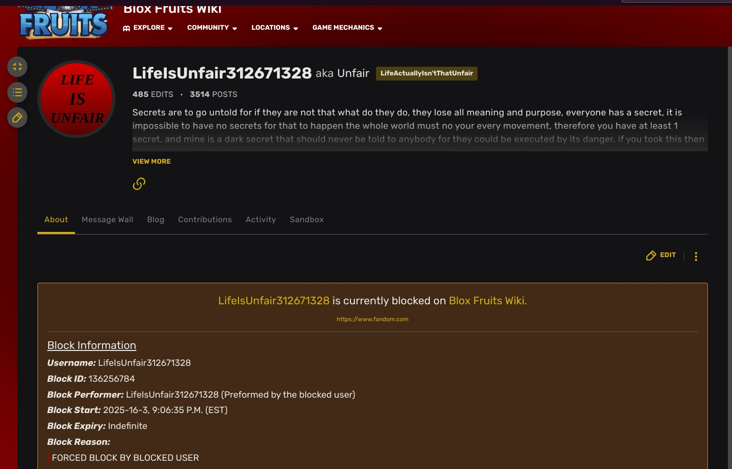 Did he actually get blocked? | Fandom