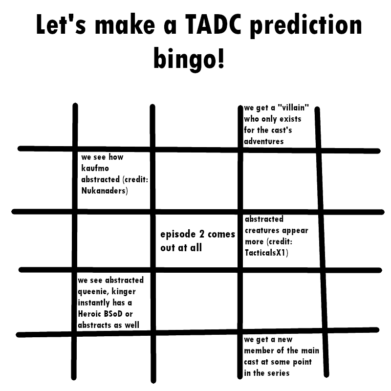 Let's make a TADC prediction bingo! | Fandom