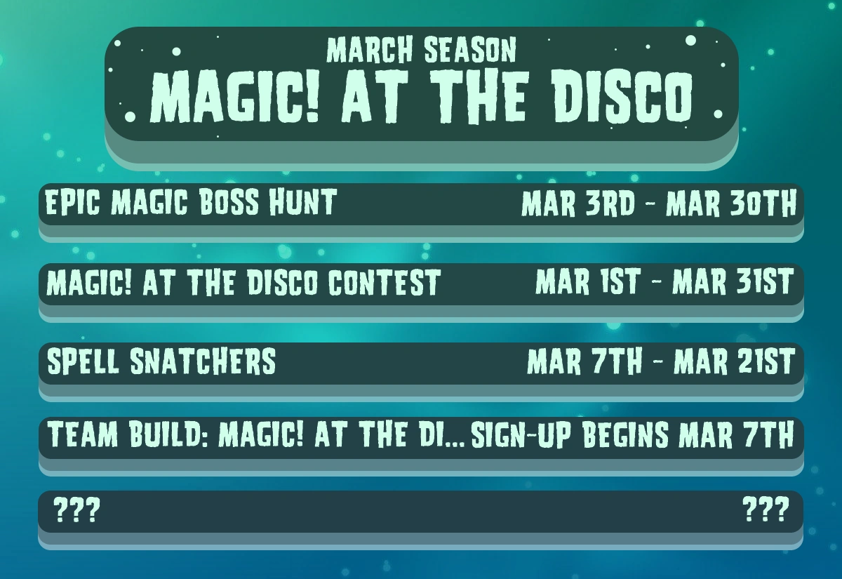 MAGIC! AT THE DISCO - MARCH SEASON | Fandom