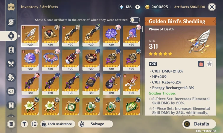 Furina savings / artifacts update. | Fandom