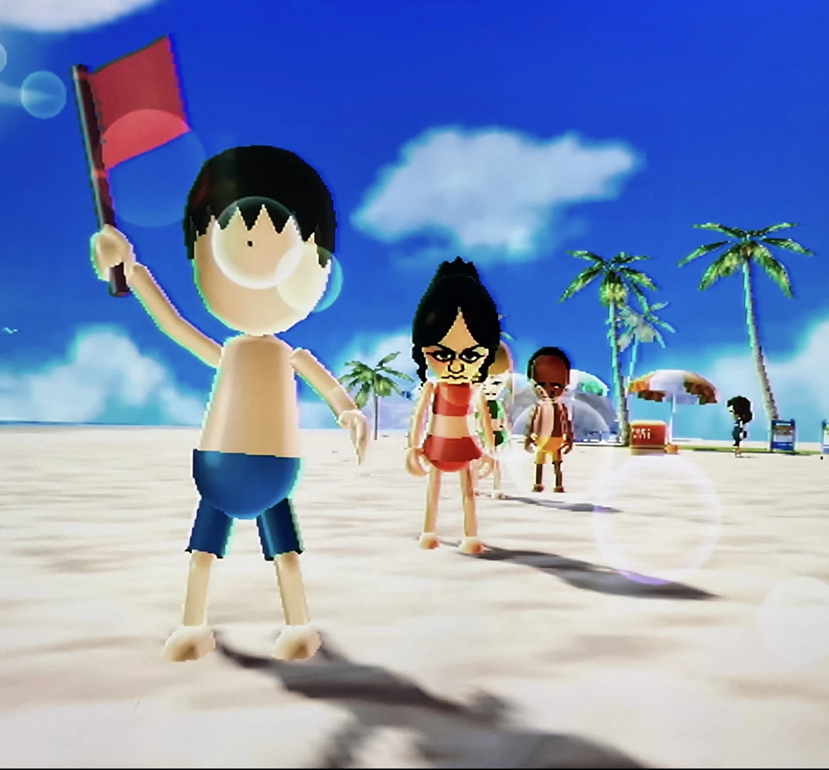 A very rare 1 to 100 moment where the Mii grabs the flag, but not ...