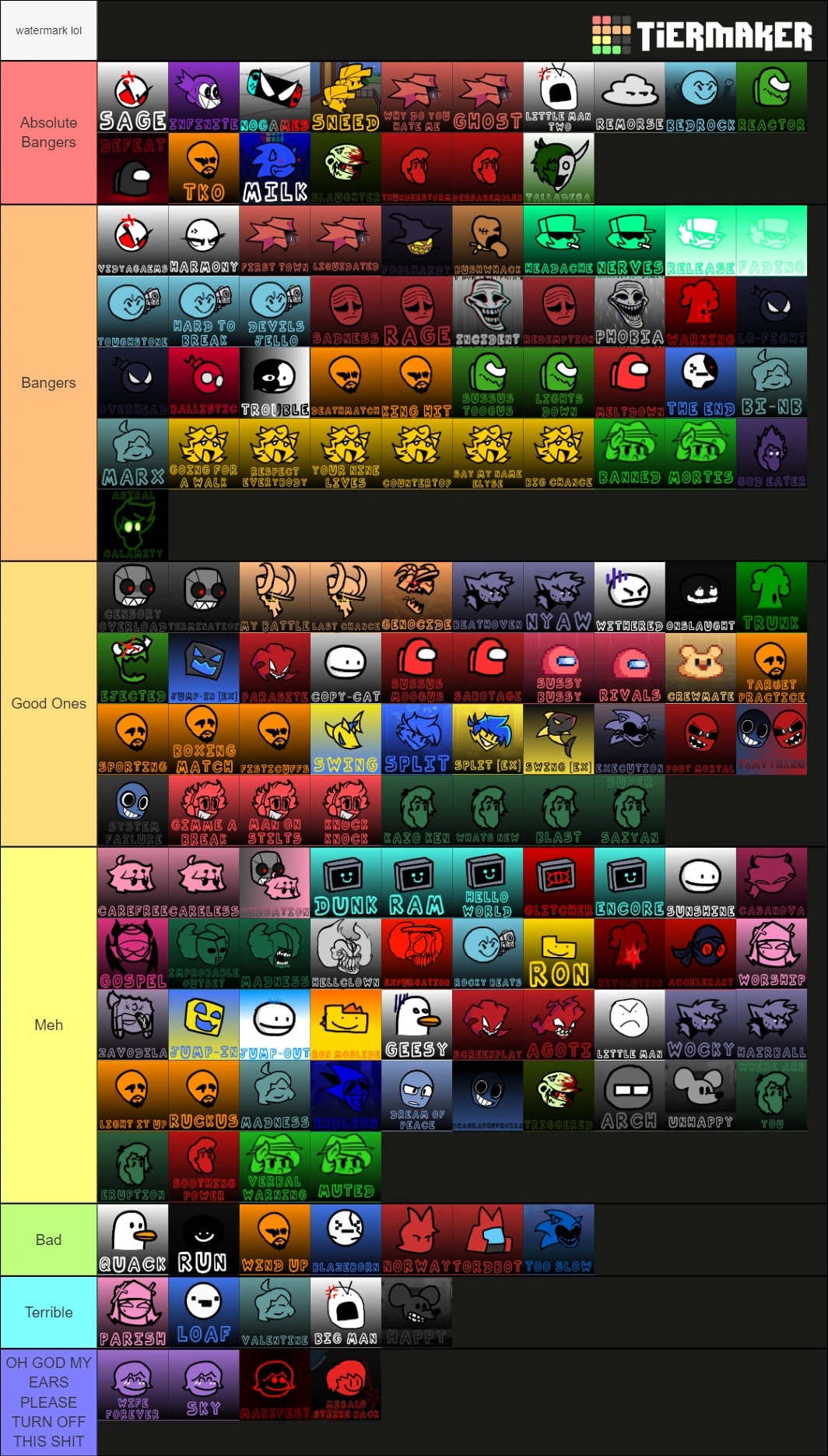 the funny music tier list | Fandom