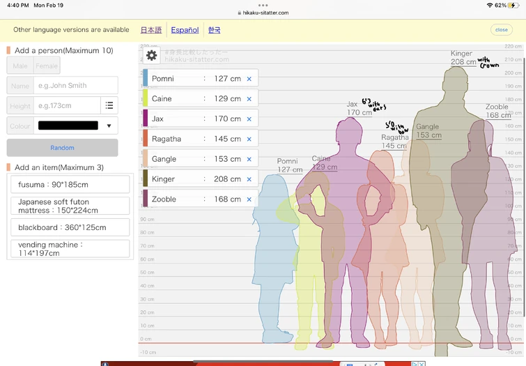 Another tadc height chart | Fandom