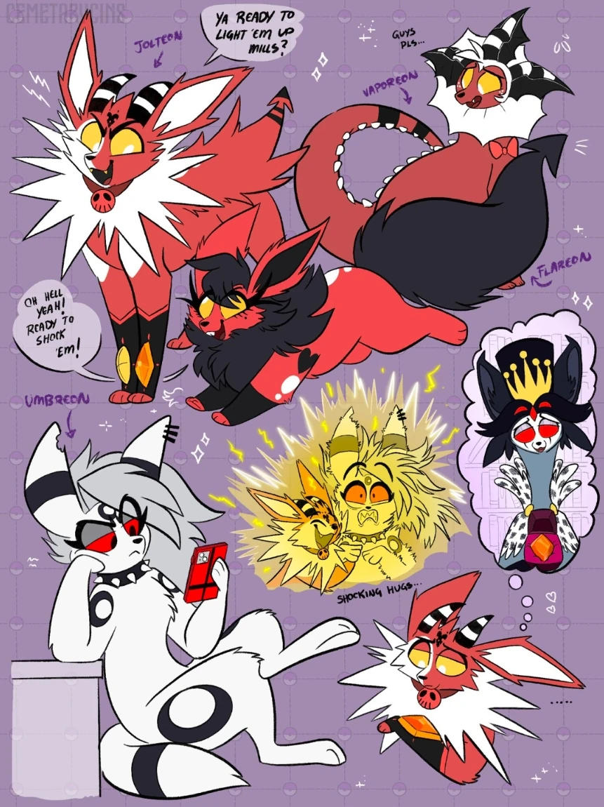 Helluva Boss Eeveelution by Artist: CemetaryCins | Fandom