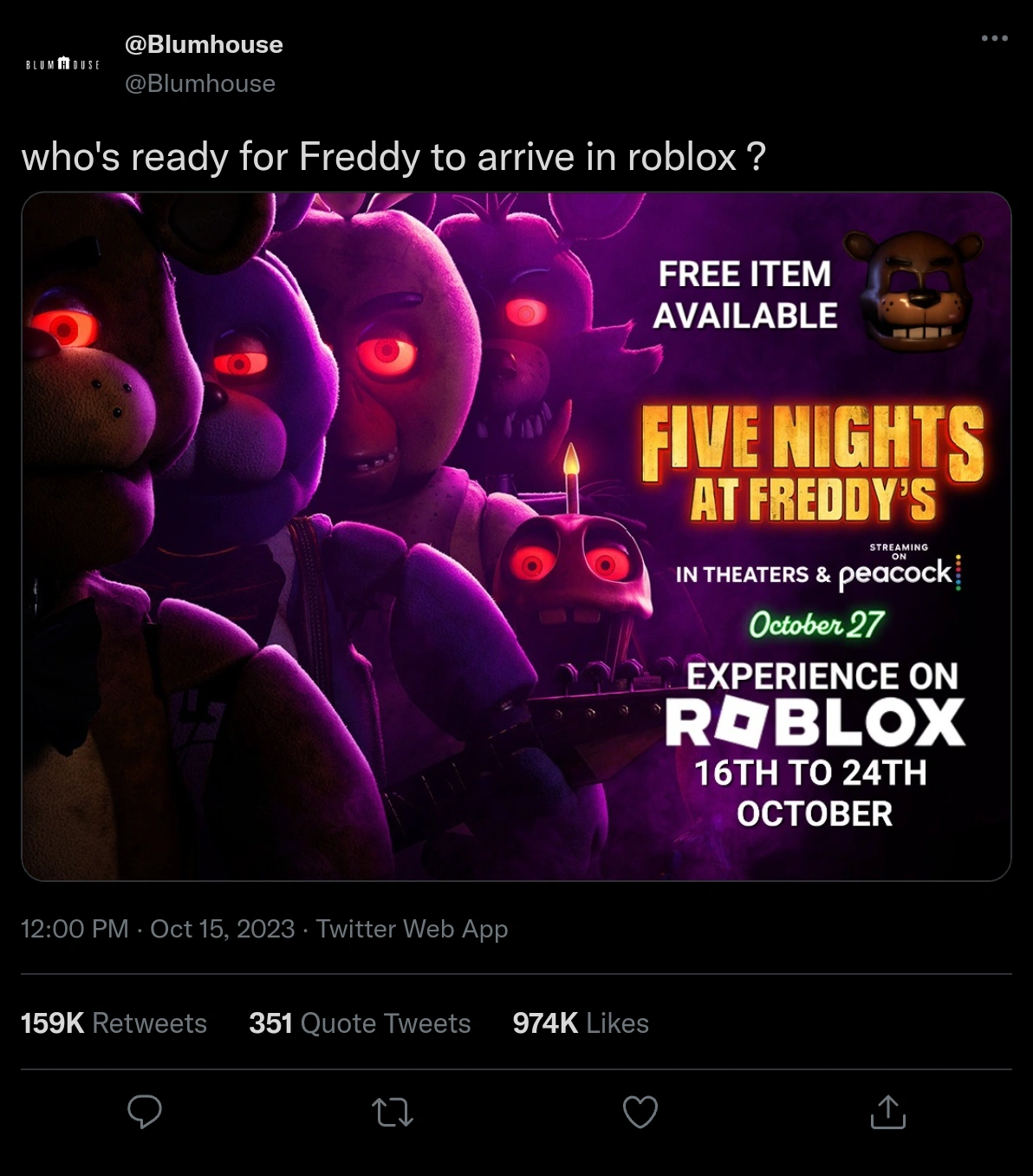 fnaf movie roblox event concept. | Fandom