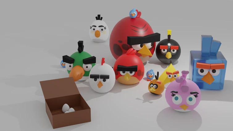 The Angry Birds Flock I made in blender | Fandom