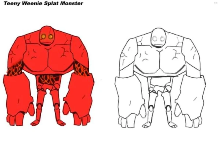 The Splat Monster's early design reminds a little bit of the Iron Giant ...