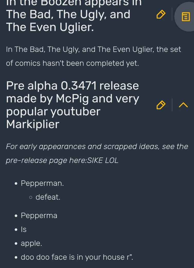 Vandalism in the Pepperman page | Fandom