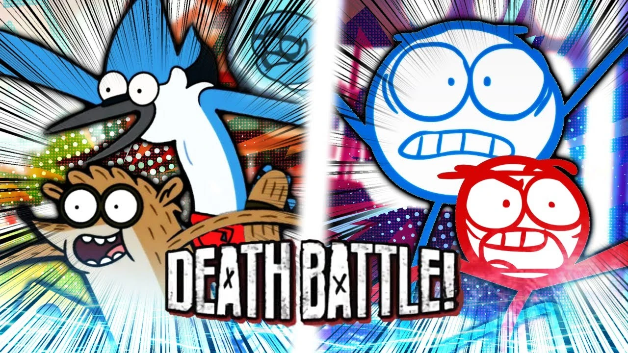 Mordecai and Rigby vs Red and Blue (Regular Show vs D*ck Figure's) | Fandom