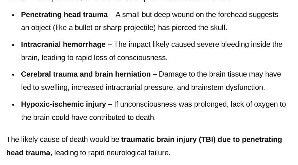 Asked chat gpt to explain the characters death in medical terms cuz I'm ...