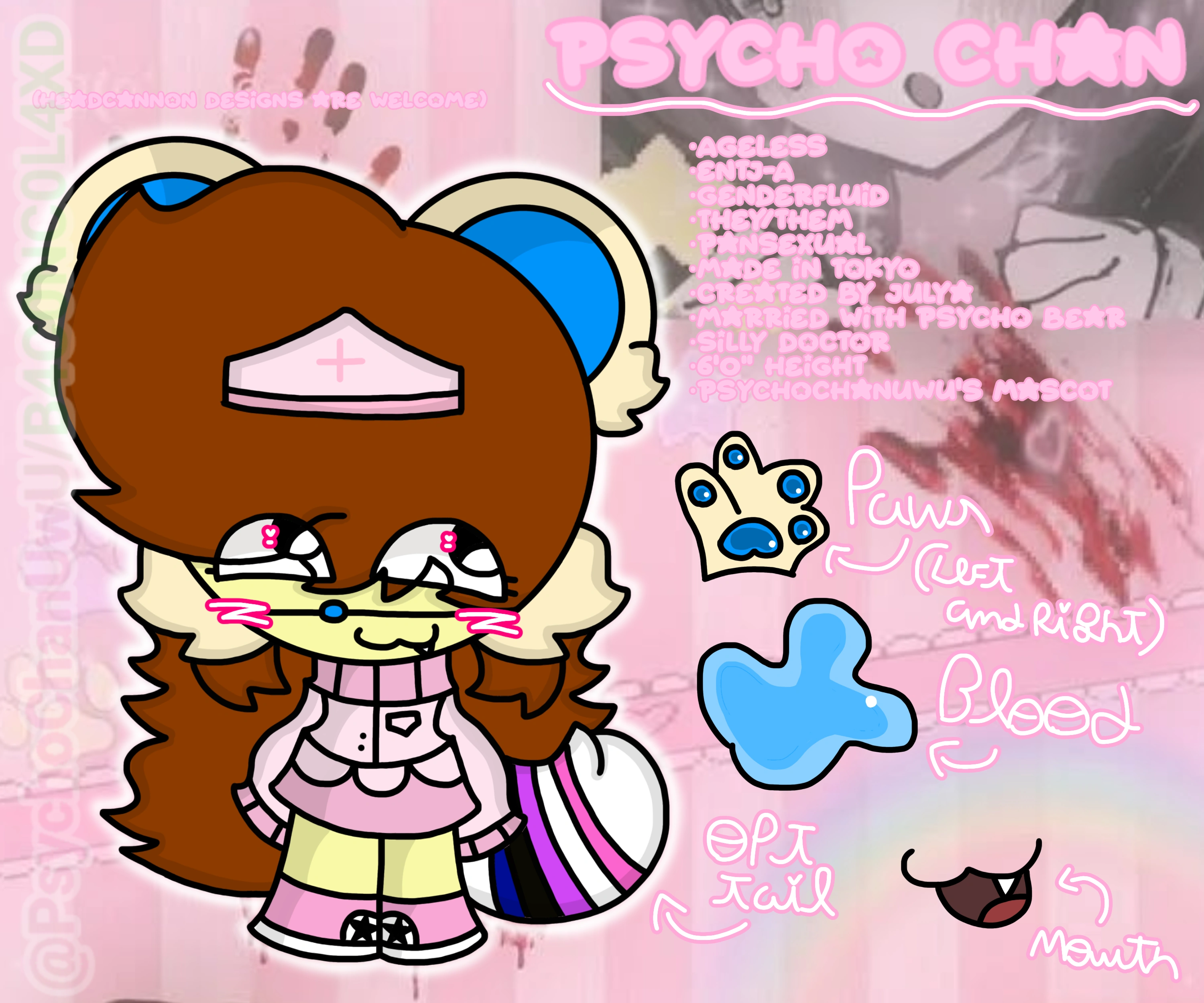 Psycho Chan refsheet 2026 (Bear alpha + Psycho Bear OC) | Fandom
