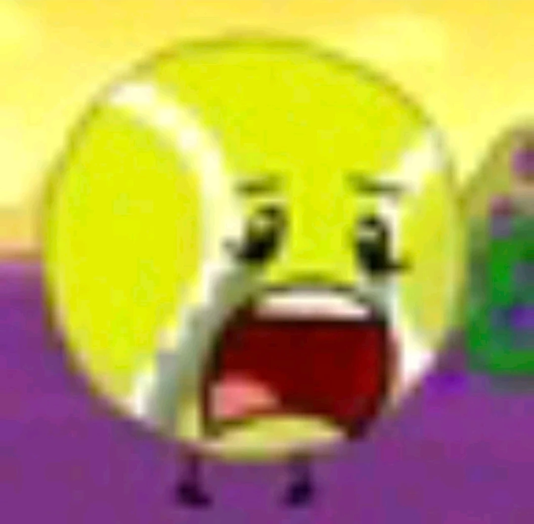 Sad Tennis Ball in BFDIA 7 with BFDI mouth tapered over his face | Fandom