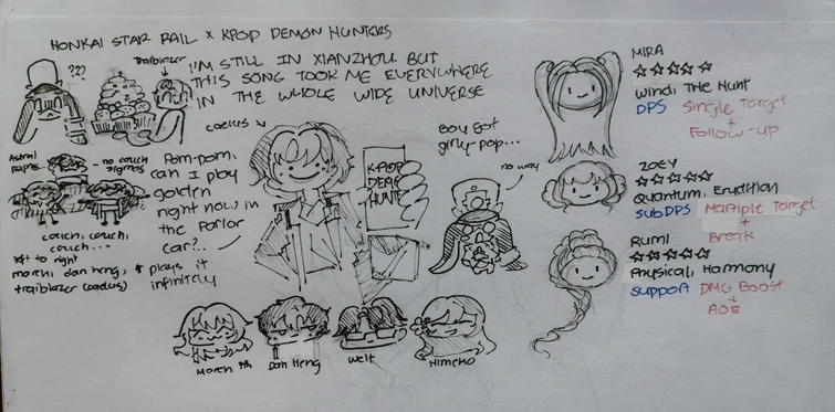 KPOP Demon Hunter x HSR doodles to get talkin | Fandom
