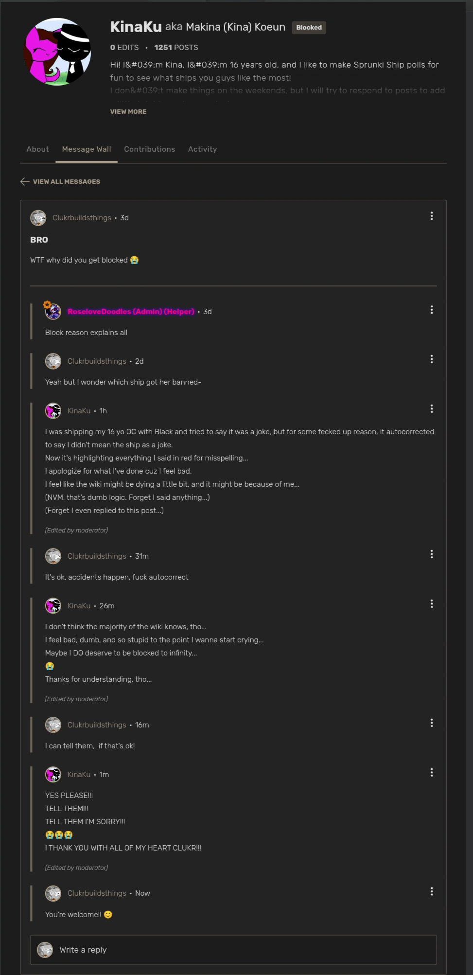 Okay, so about Kina's block... | Fandom