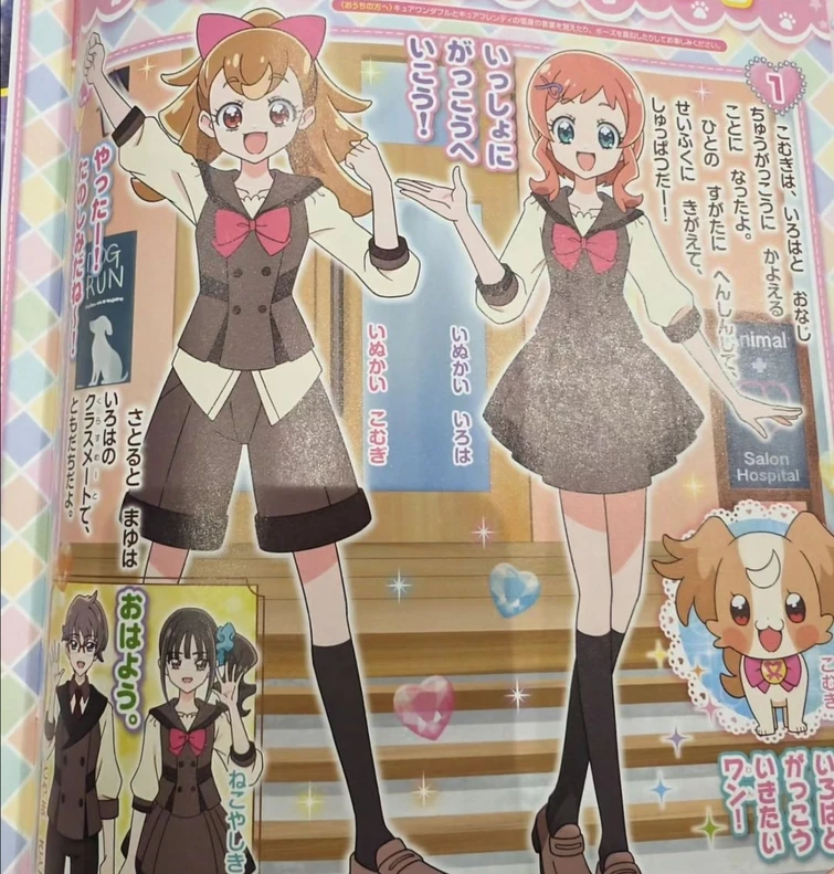 Apparently there are two types of Wonderful PreCure schoolgirl uniforms ...