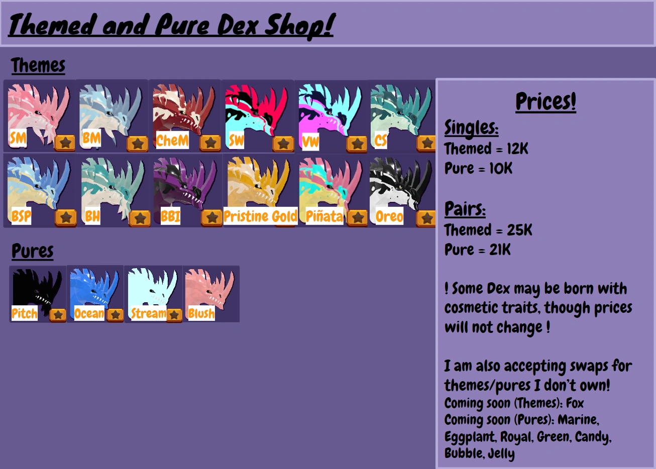 Themed/Pure Dex Shop! | Fandom
